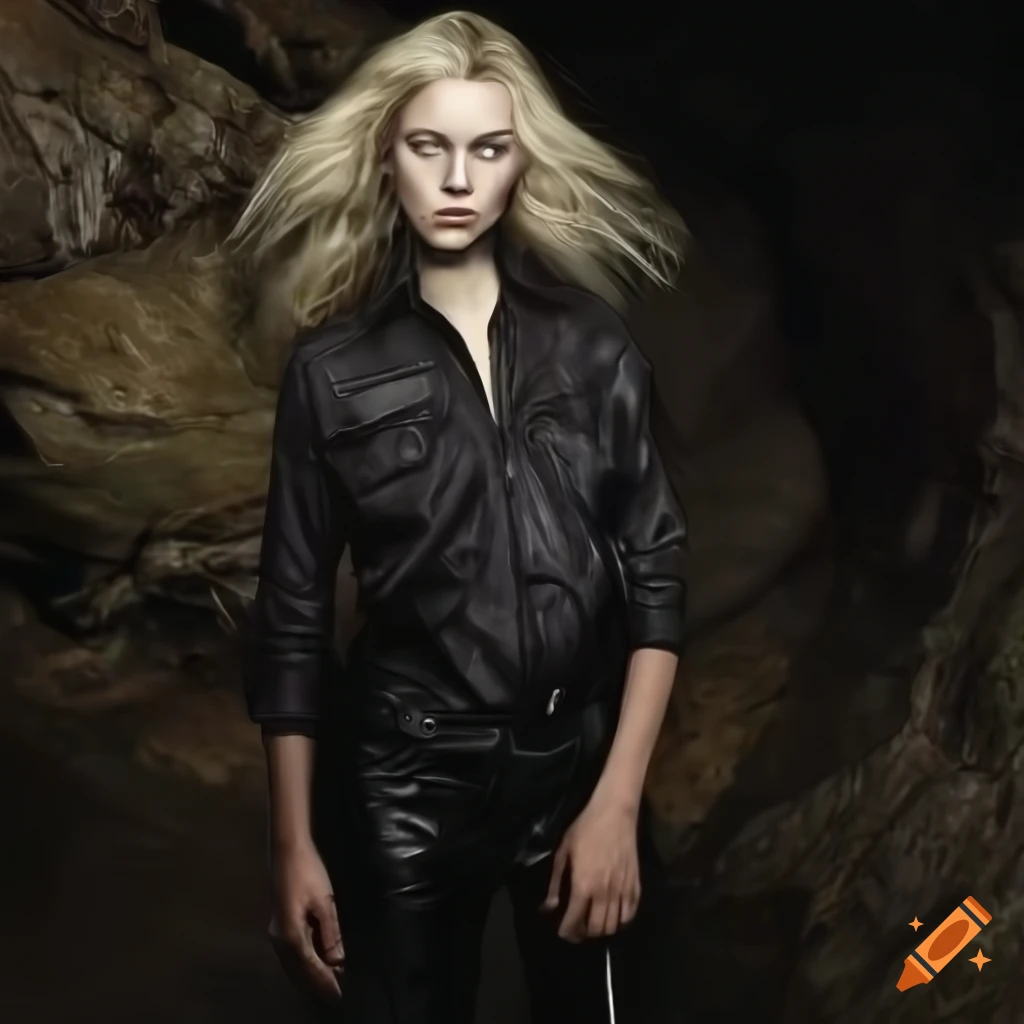 Photorealistic artwork, officer cybil bennett, blonde hair, black ...