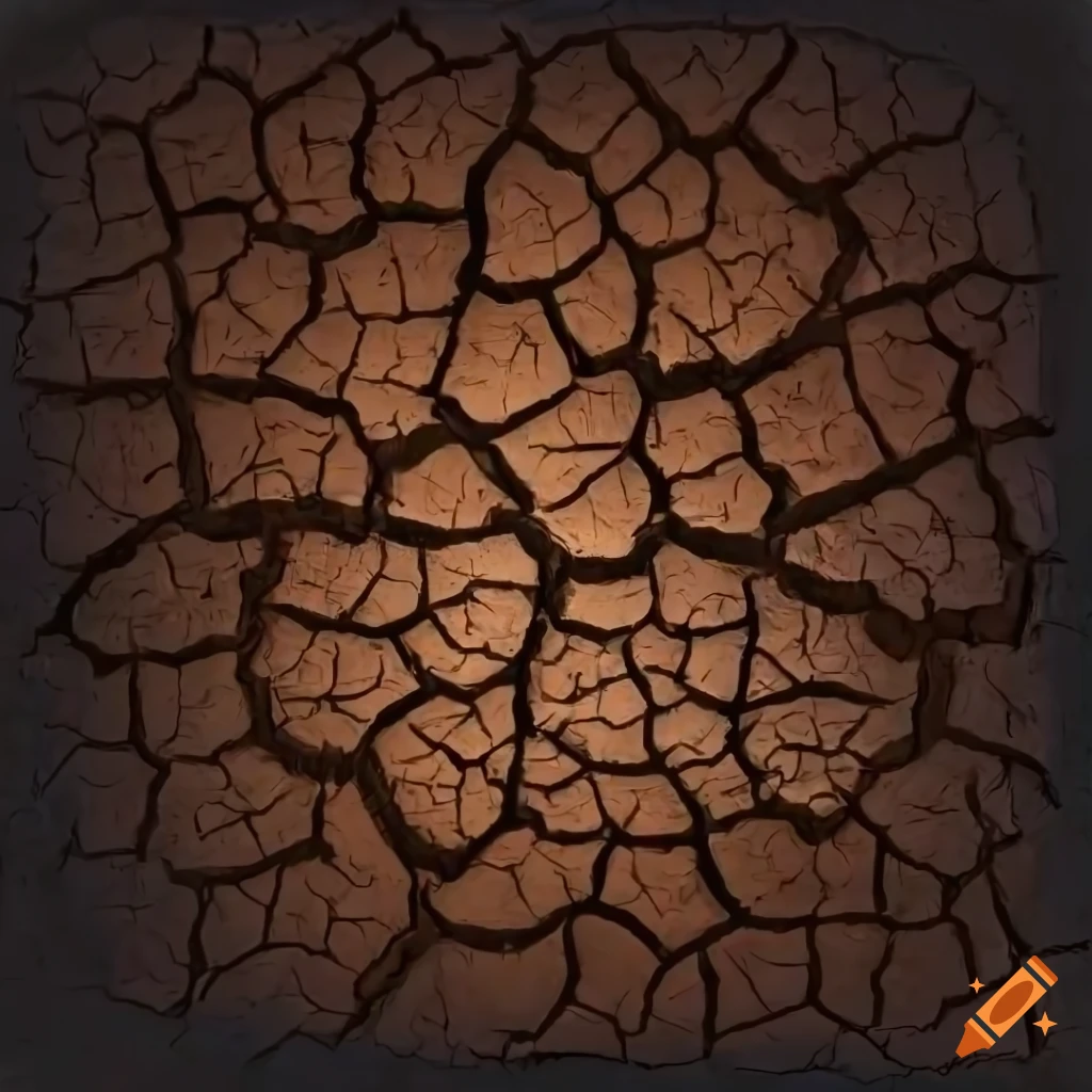 Sketched cracked earthquake ground texture