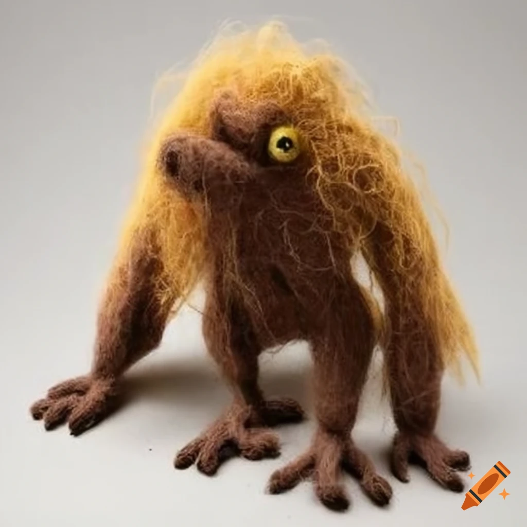 Swamp creatures made of felted wool on Craiyon