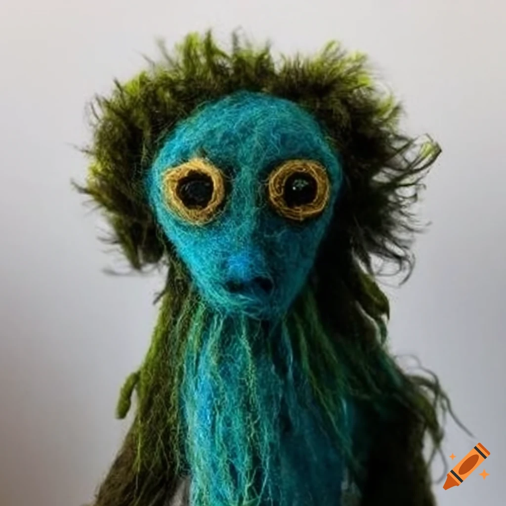 Swamp creatures made of felted wool