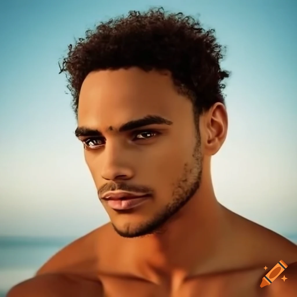 Handsome biracial man on Craiyon