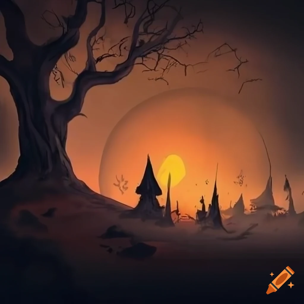 Spooky halloween landscape