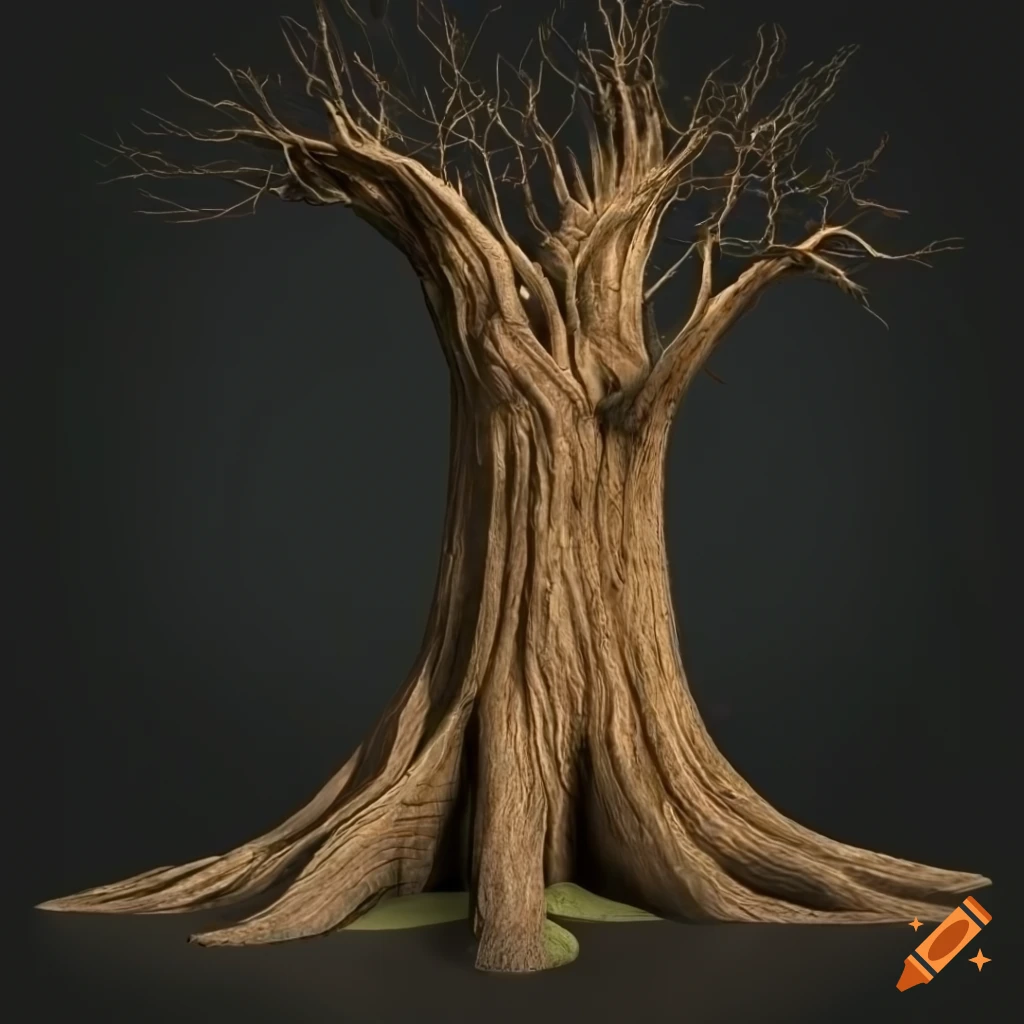 Alien tree 3d model thick trunk