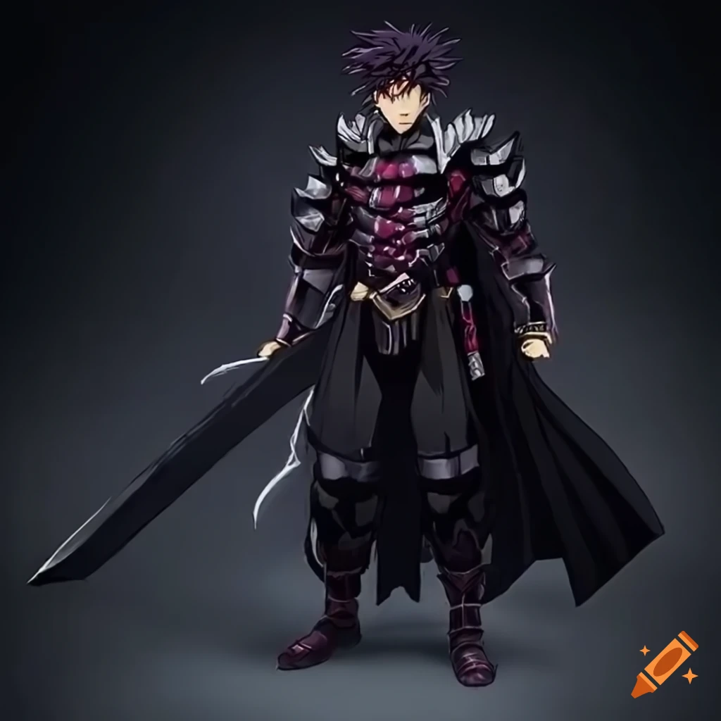 Tanjiro kamado fusion guts as black armor knight with sword