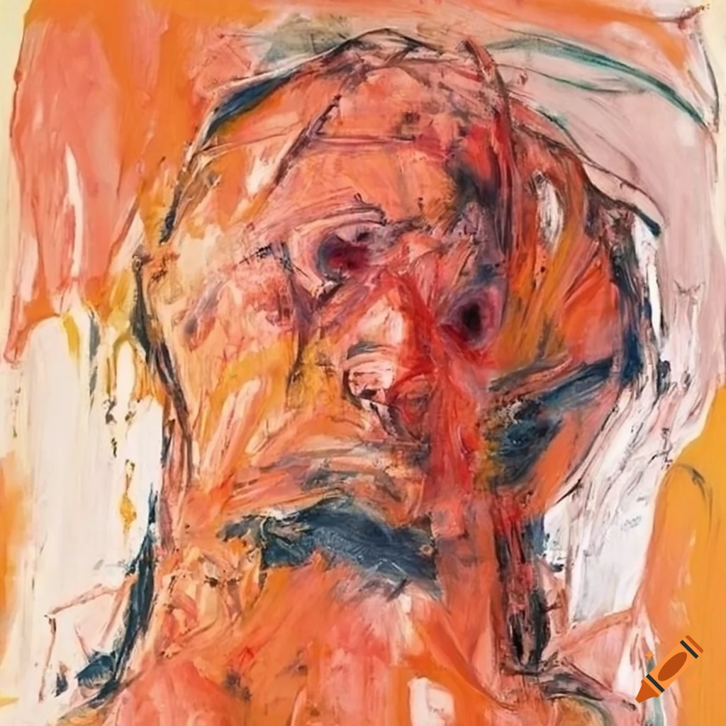 Distorted figure on bed in the style of georg baselitz and willem de ...