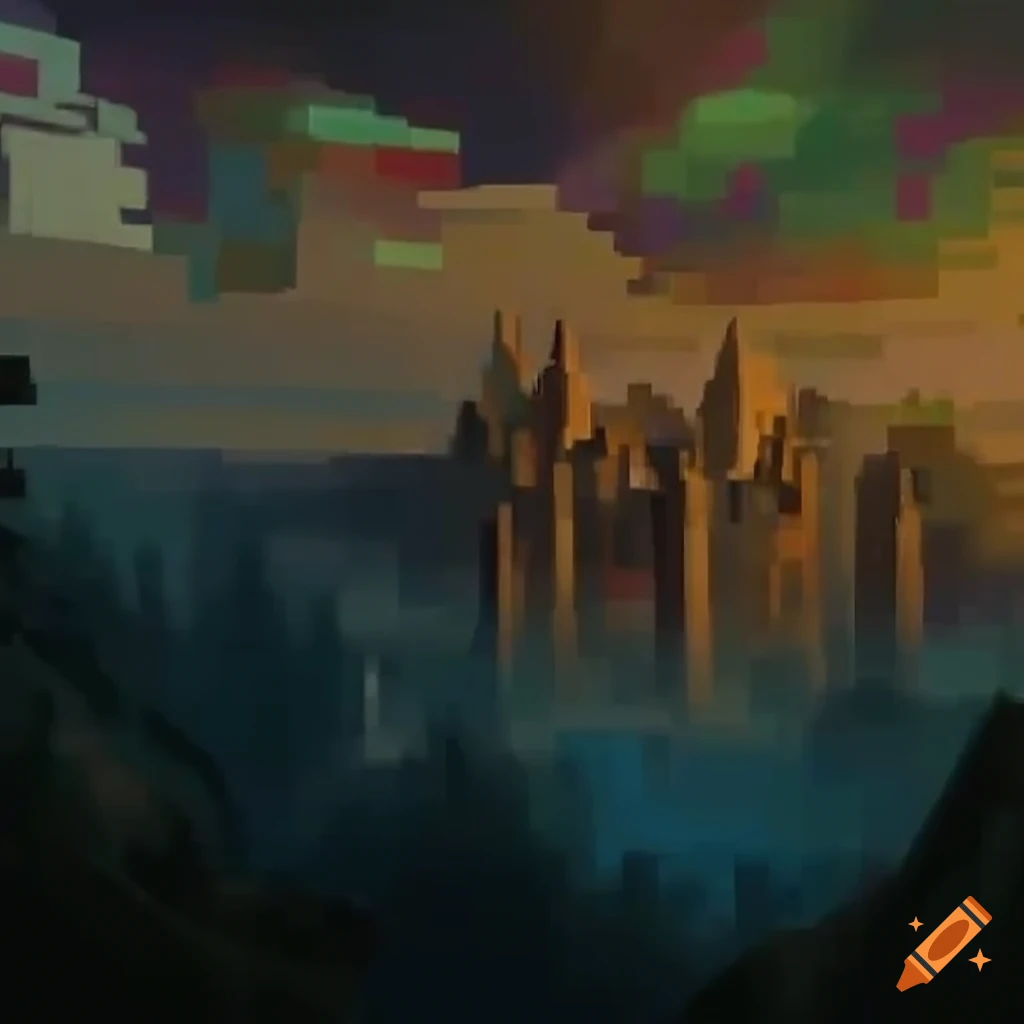 Fascinating minecraft glitch on Craiyon