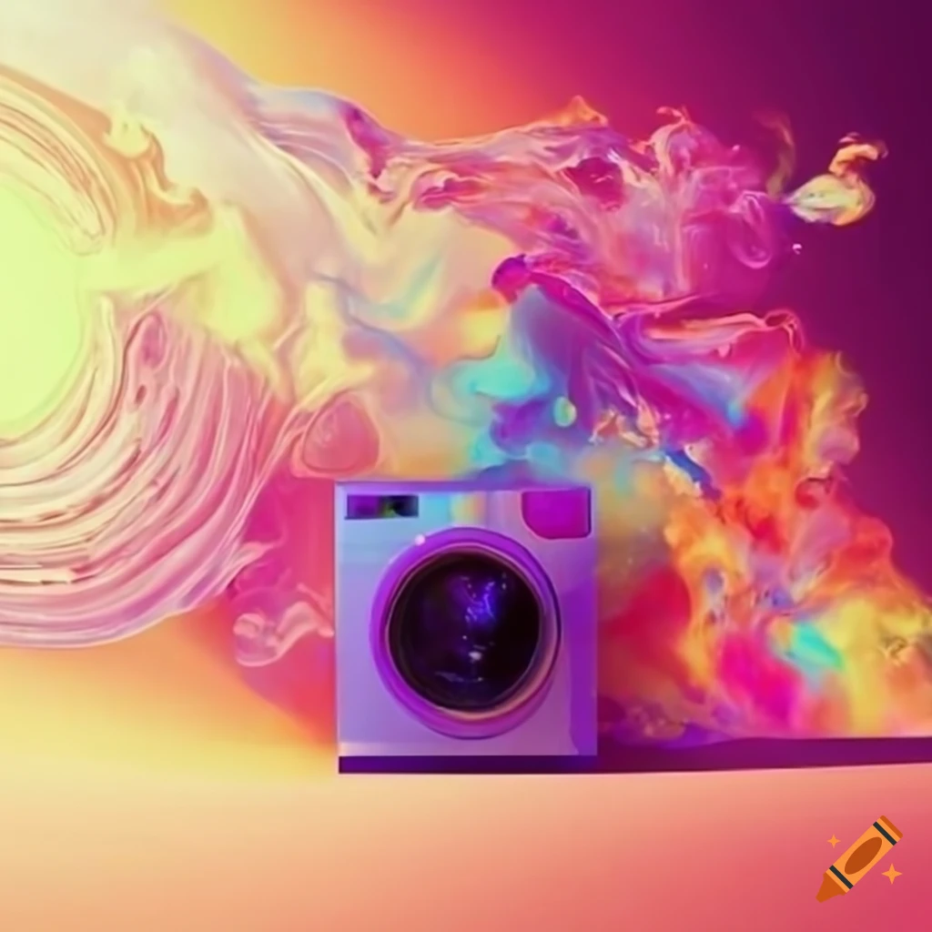 Abstract washing machine thats on acid falling though space towards the sun