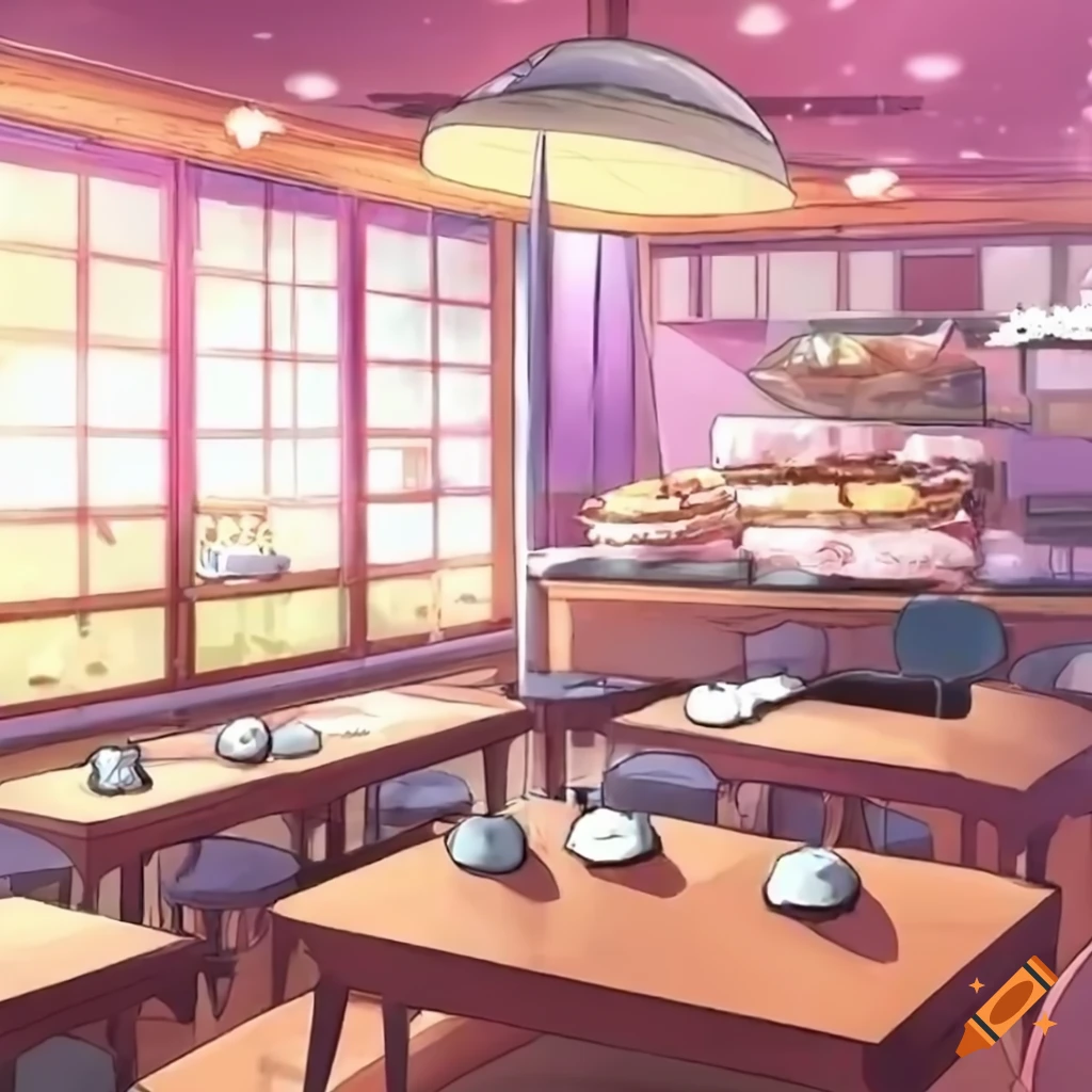 Anime backround, bakery, cafe