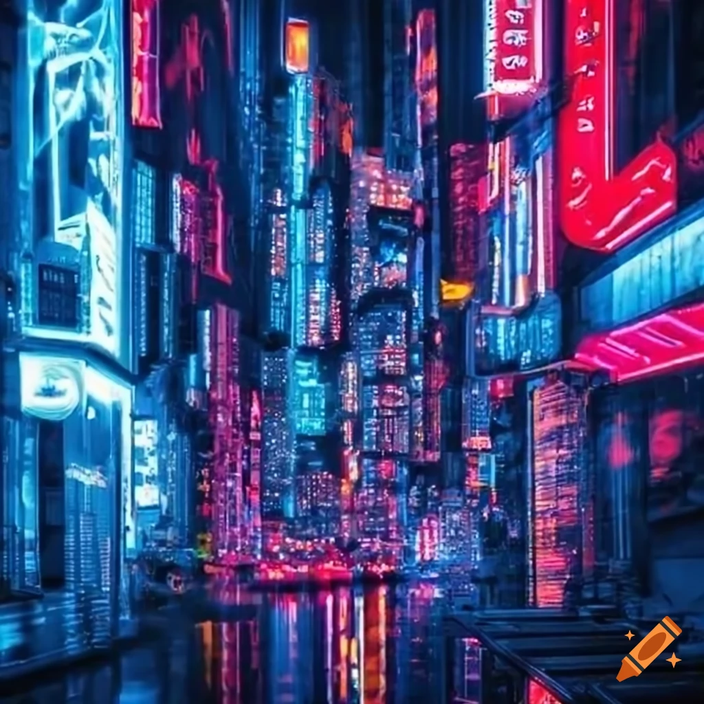 Neon lights city