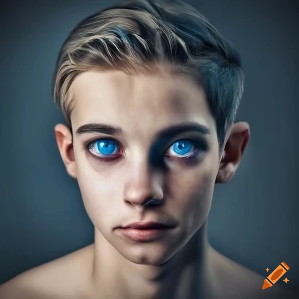 Hyper-realistic portrait of a-young-blue-eyed-man on Craiyon
