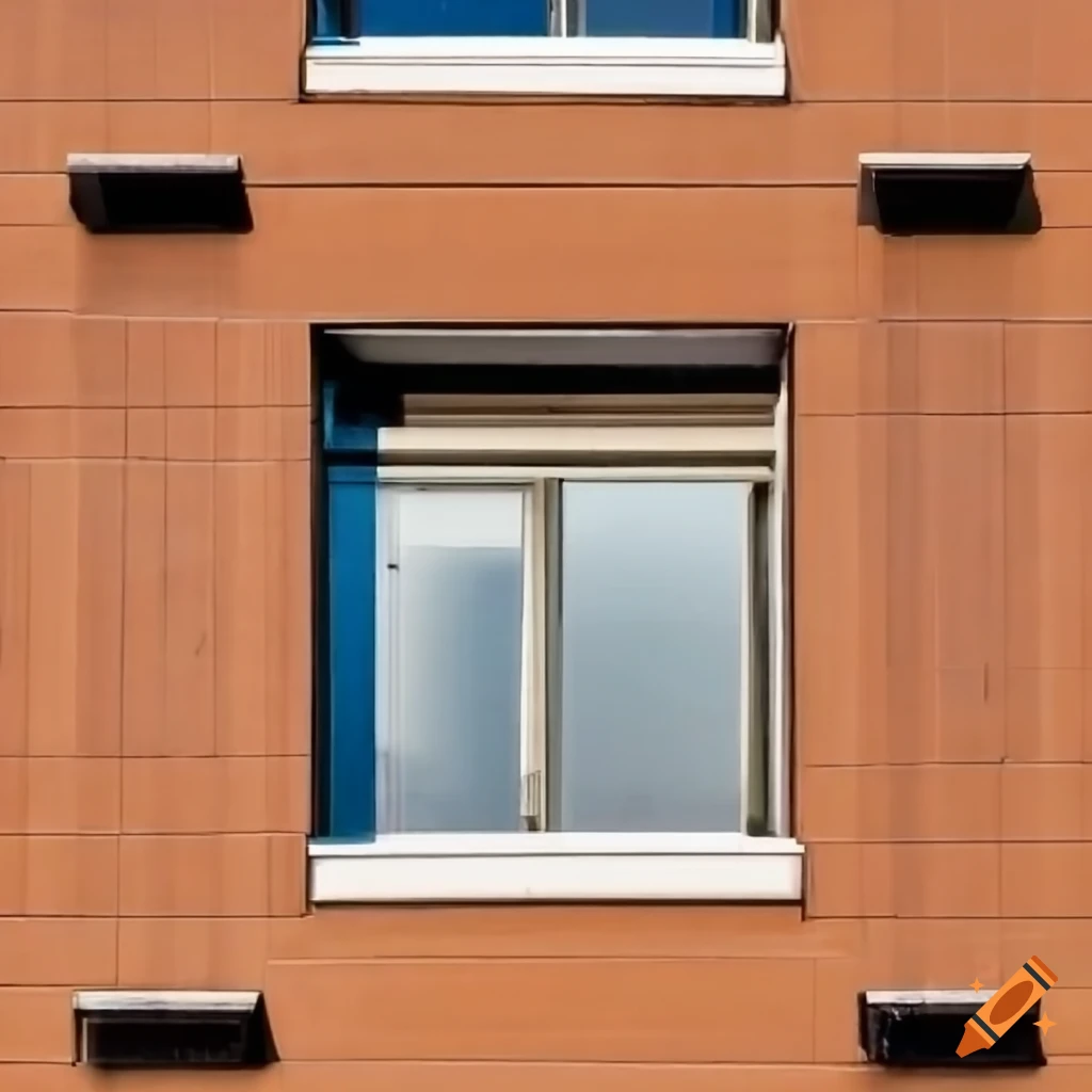 Facade of the house, just a wall, should be only 2 floors, a row of 3 ...