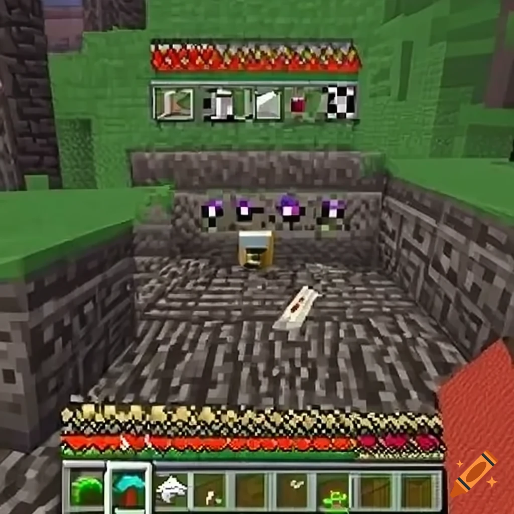 Cracked minecraft gameplay on Craiyon
