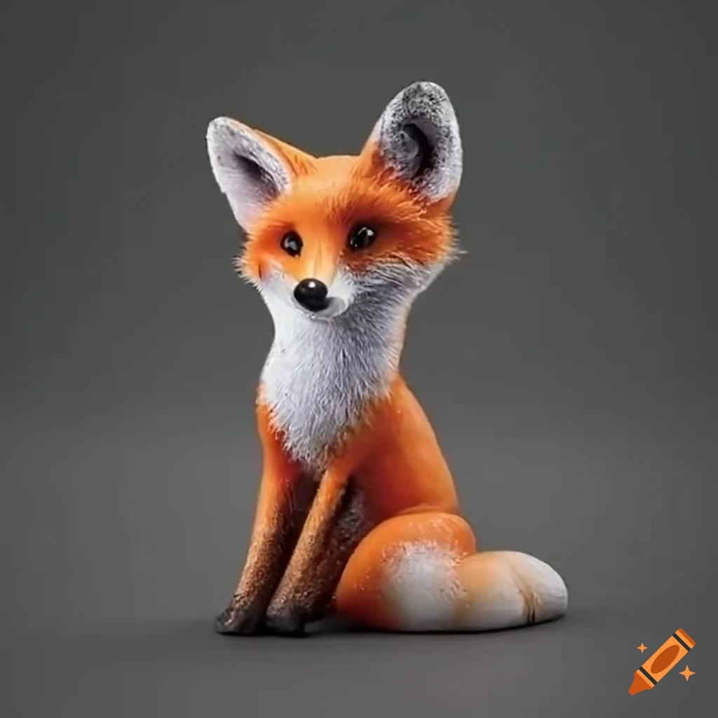 Play dough stop motion style fox with mouse peaceful on Craiyon