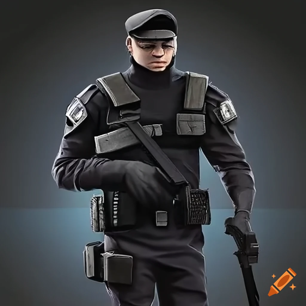 Human security guards on Craiyon