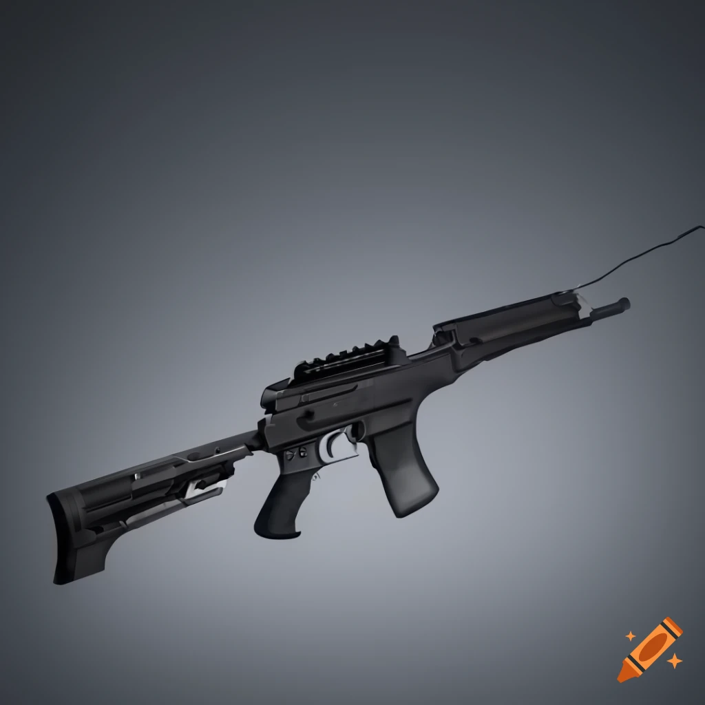 Rifle, futuristic minimalism, rounded, oddly shaped, weapon on Craiyon