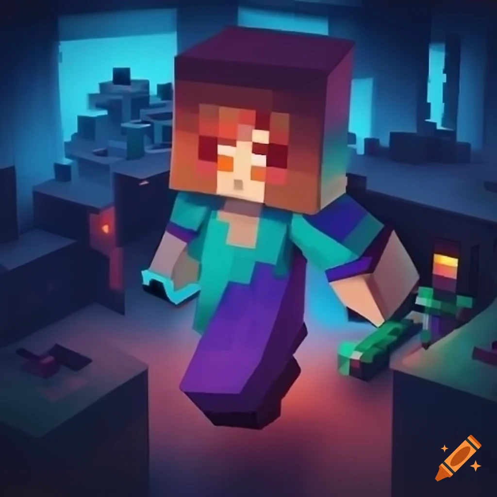 Minecraft session on Craiyon