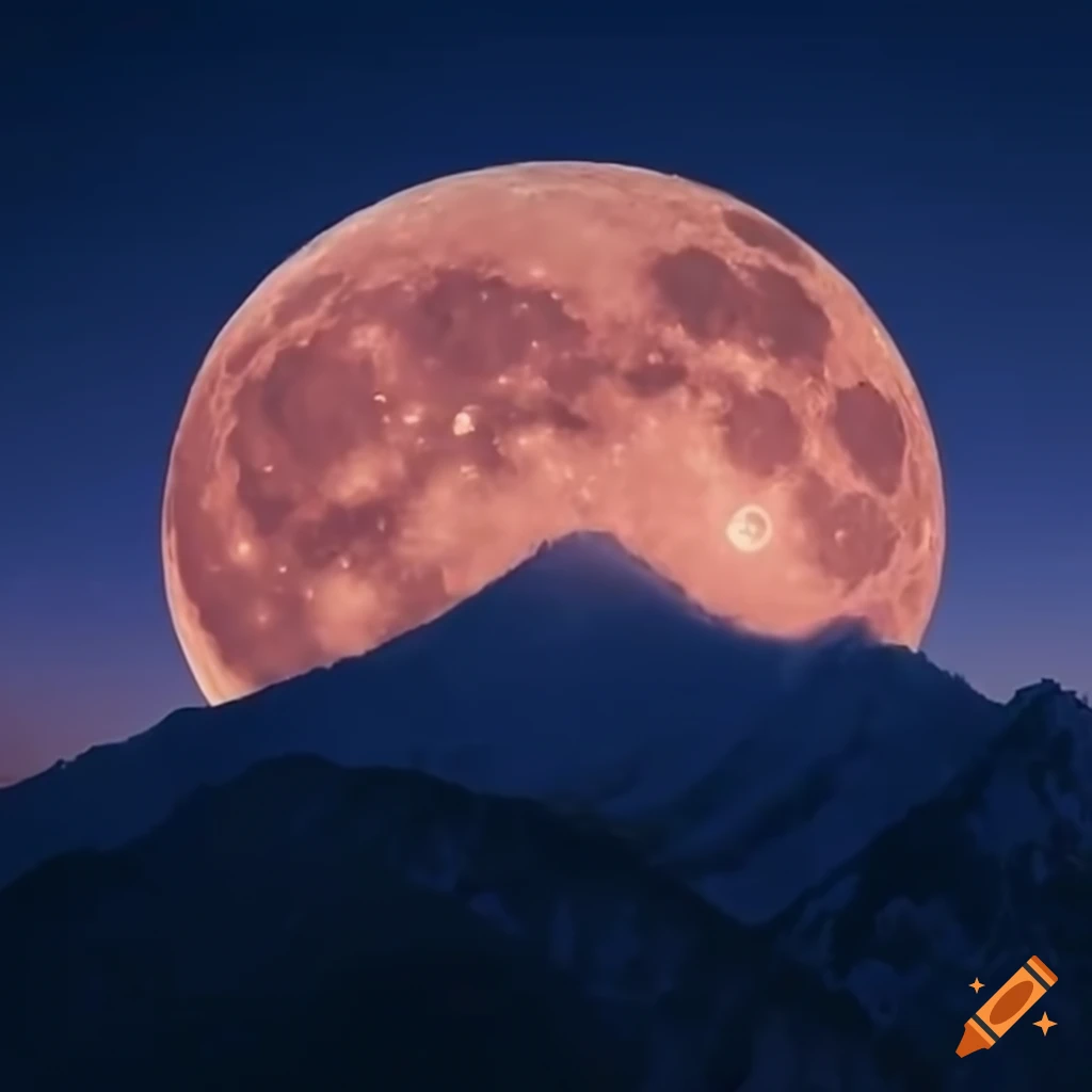 Full moon japan mountains on Craiyon
