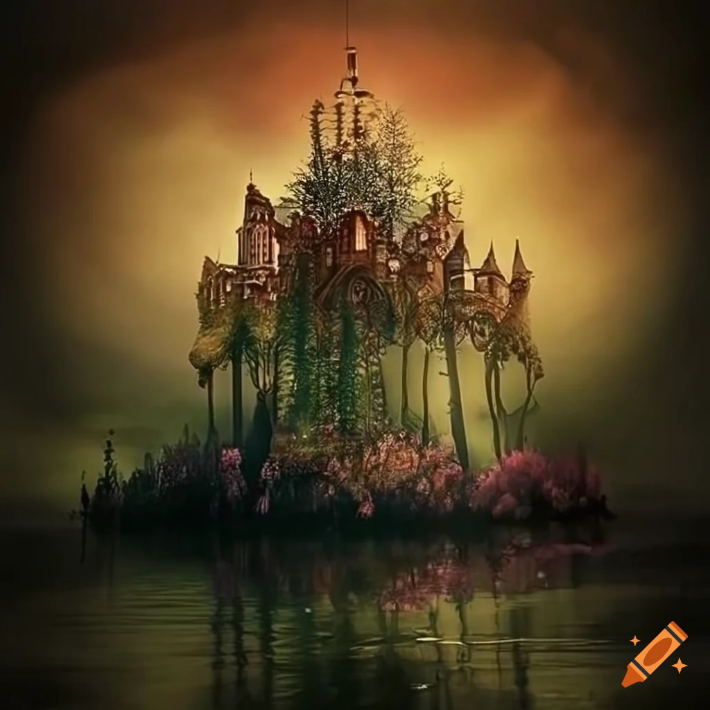 Marais brume castel surréaliste nénufars exotic and surreal floral ...