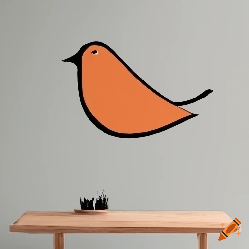 Bird simple style minimalist painting on Craiyon