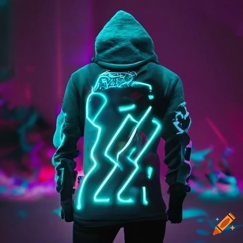 Neon cyberpunk hoody