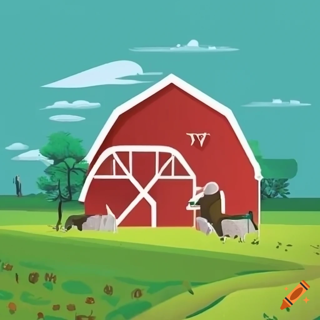 Basic farm layout on Craiyon