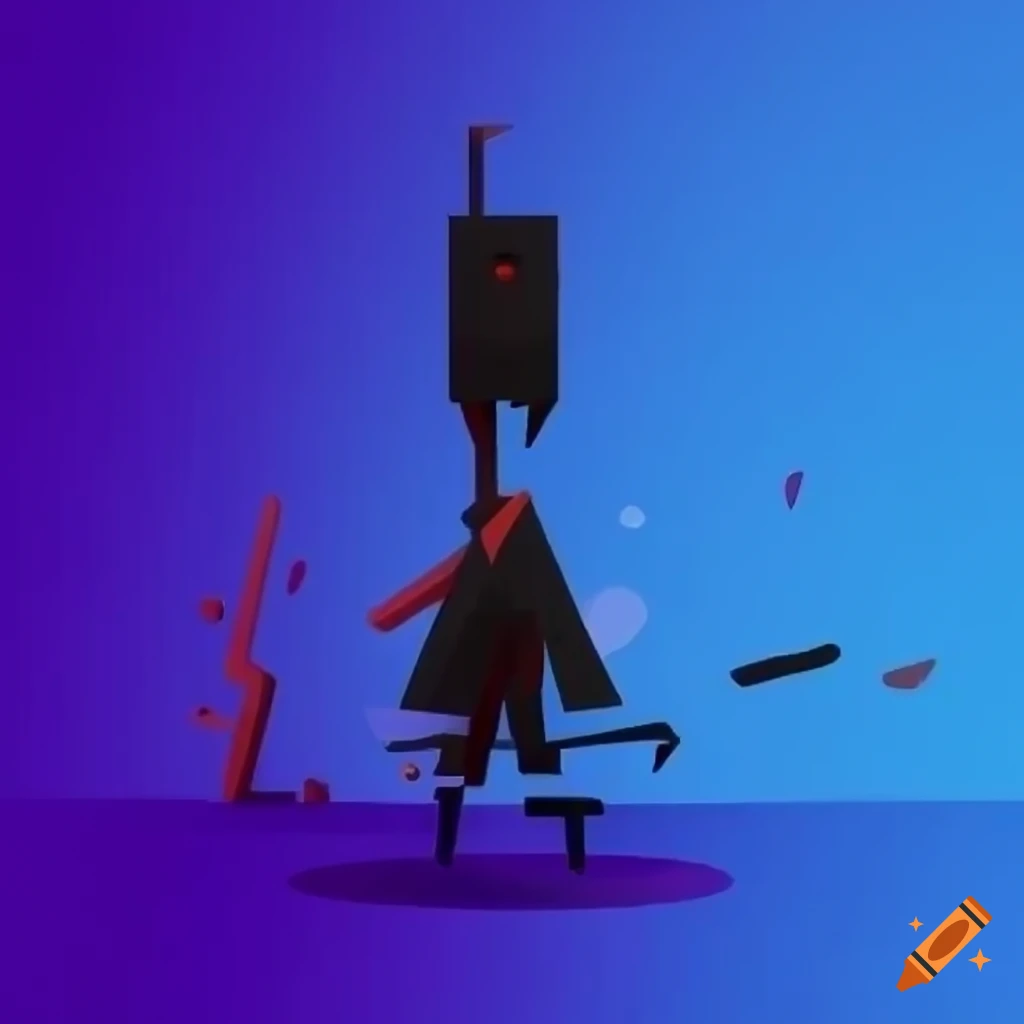 Minimalist 2d side scrolling game with geometric characters on Craiyon