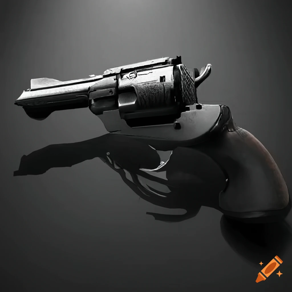 Hard big revolver in hi-tech and cyberpunk style on Craiyon