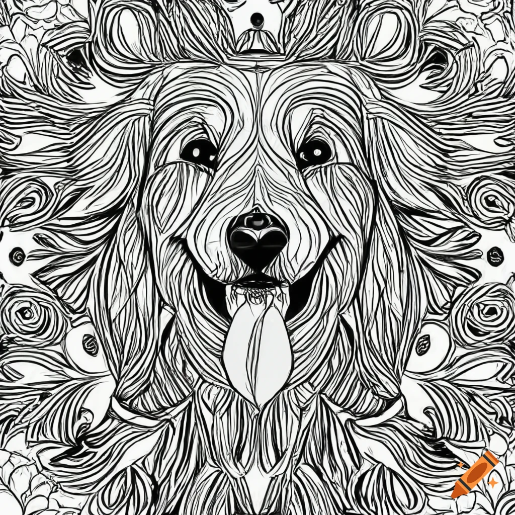 Golden Retriever Face Coloring Pages