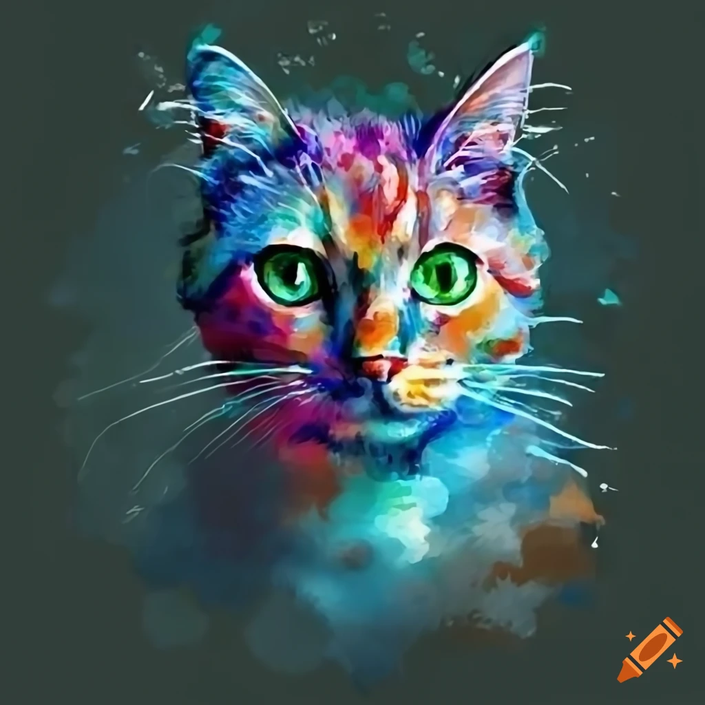 Abstract cat on Craiyon