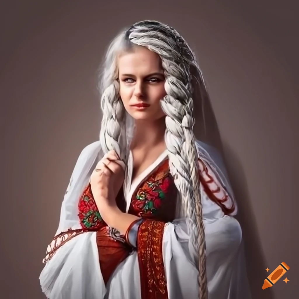 Best quality image, a beautiful mature Slavic woman appearing from ...