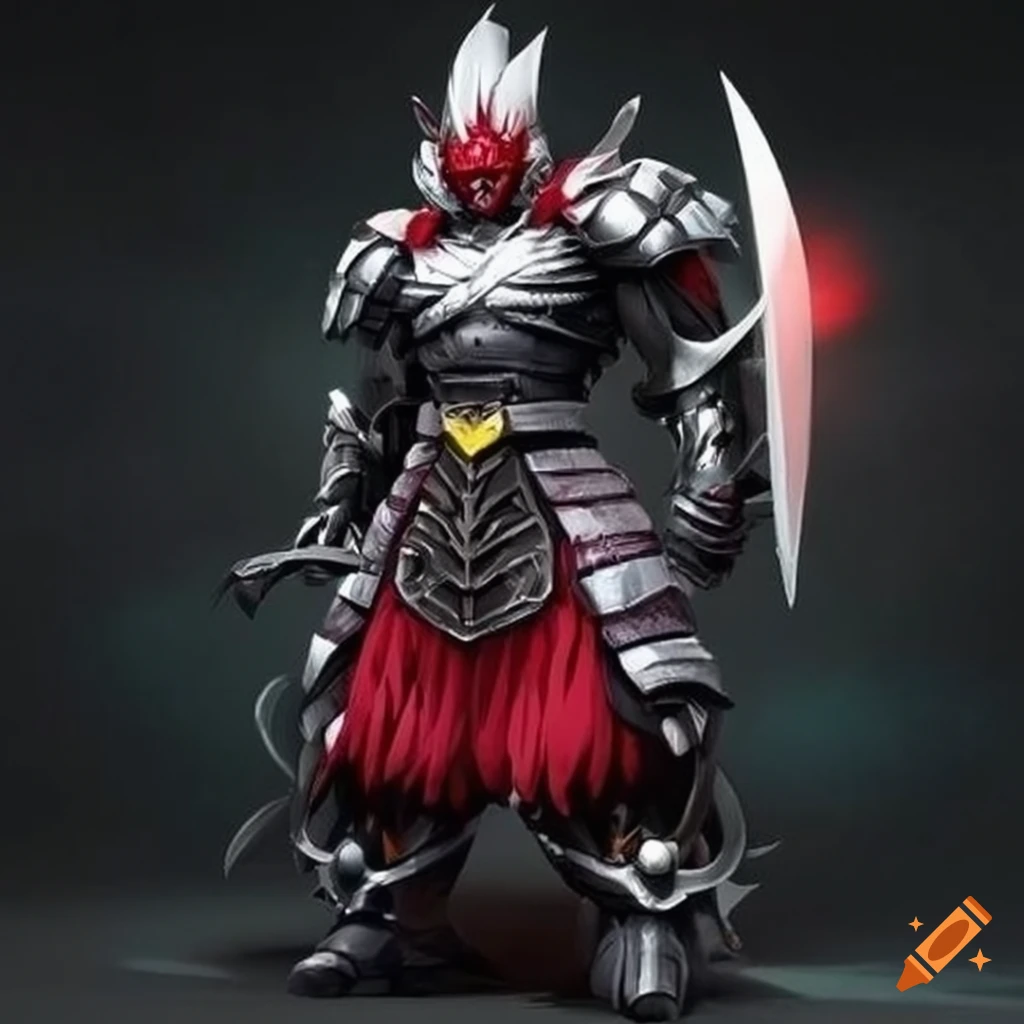 Anime, Oni, beast-warrior, full-body, black armor on Craiyon