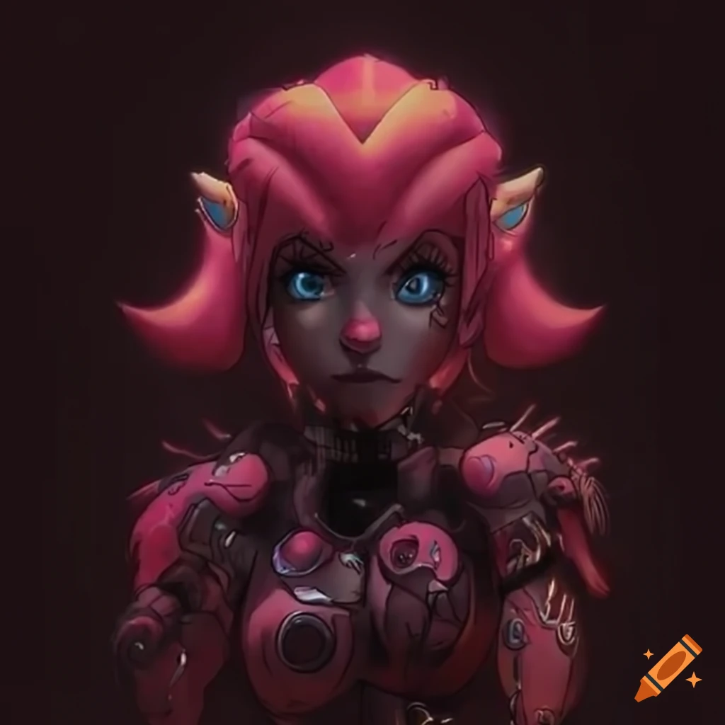 Princess peach gothic cyborg, by h.r. geiger