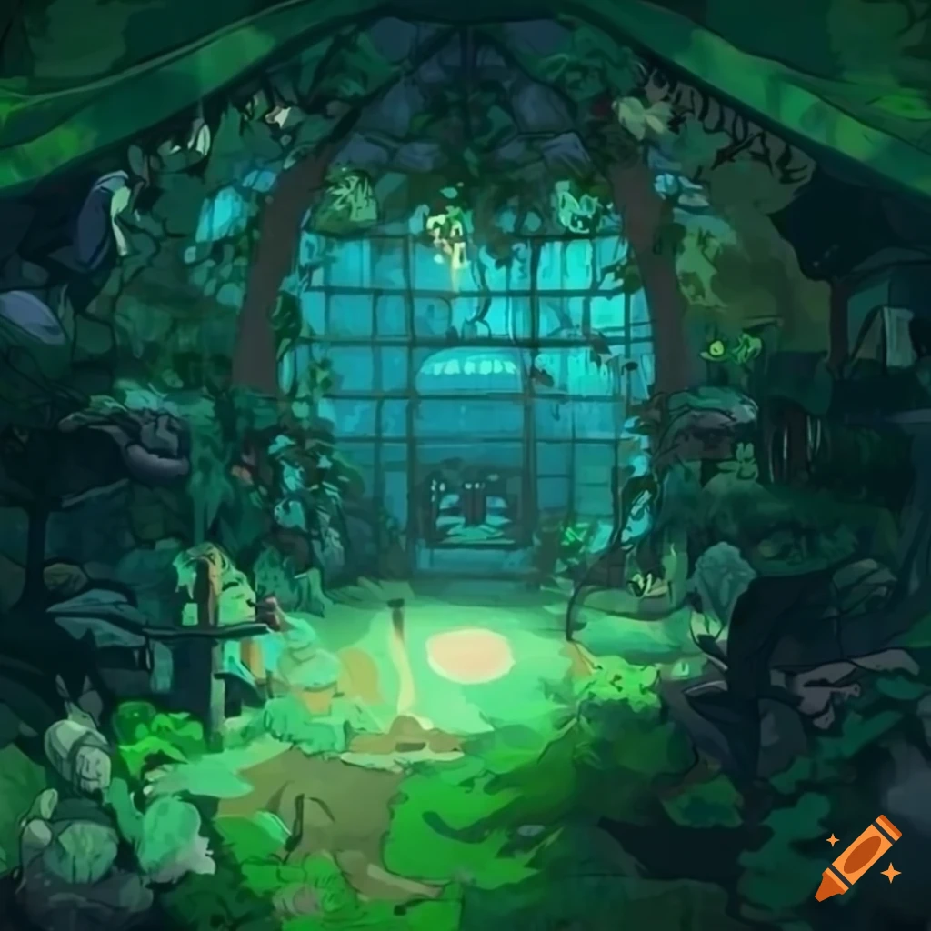Greenhouse inside background for 2d rpg video game
