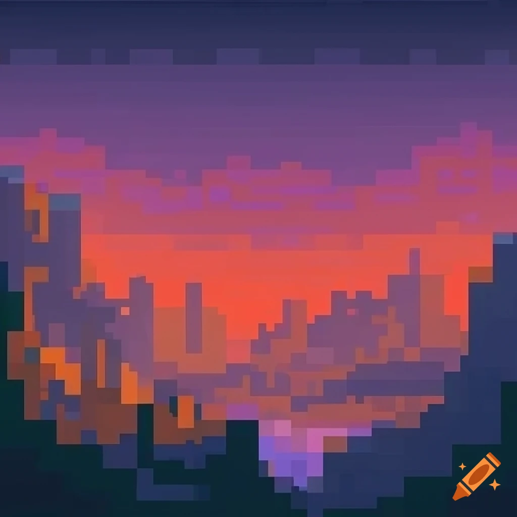 Pixelated landscapes on Craiyon