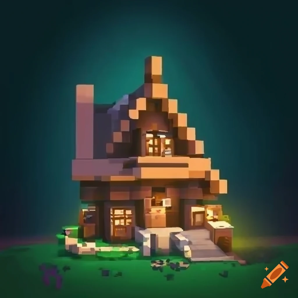 Minecraft house showcase on Craiyon