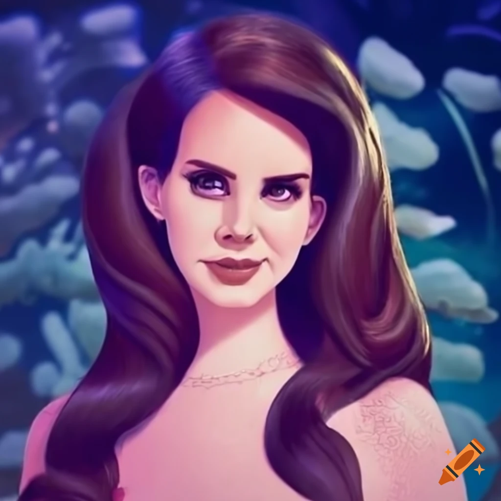 Lana del rey as a disney animated princess on Craiyon