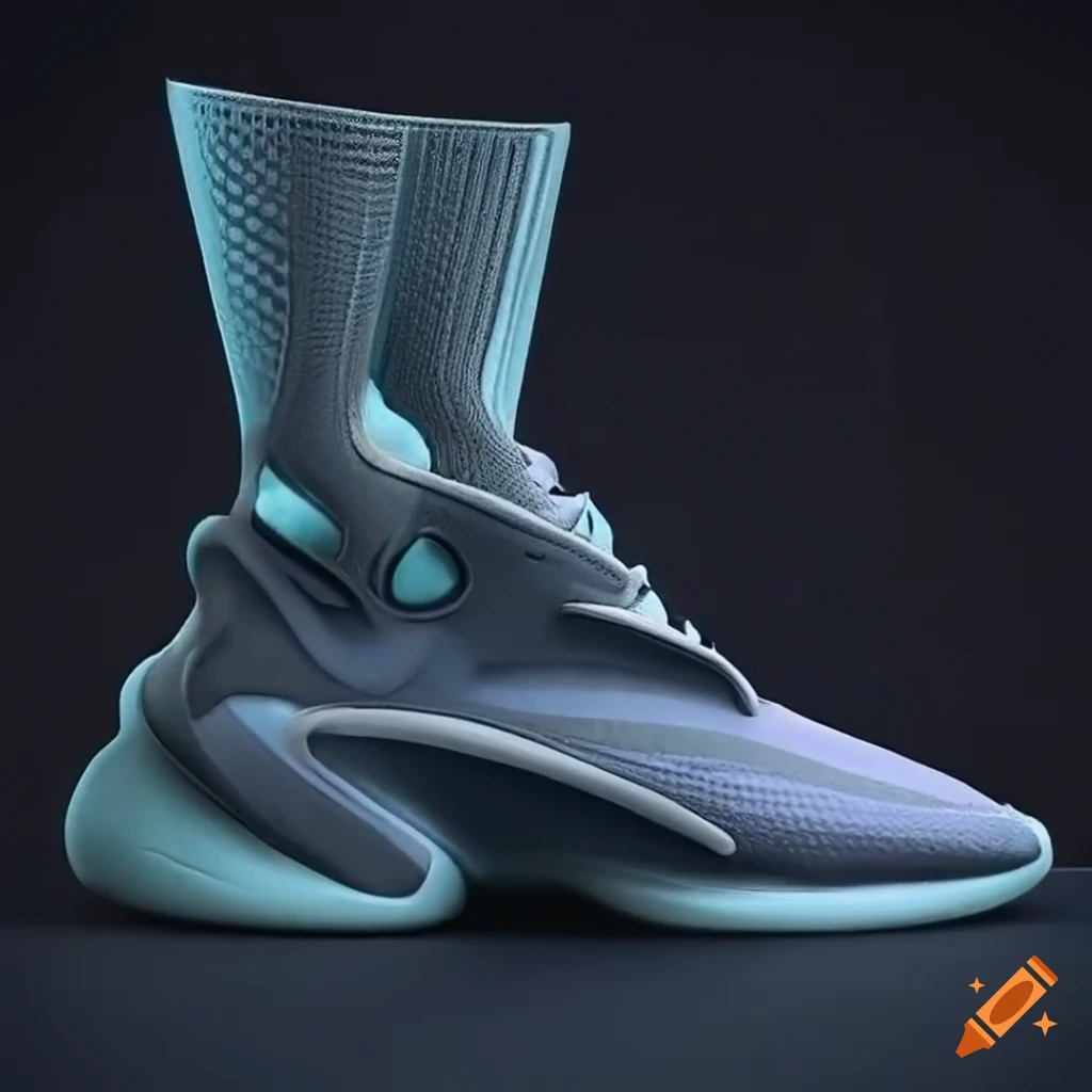 Side view. futuristic laceless alien yeezy runner shoe collaboration ...