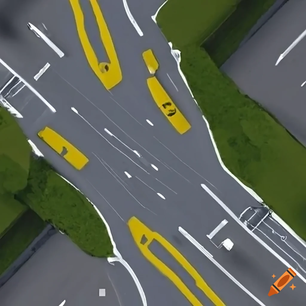 Simple style traffic intersection