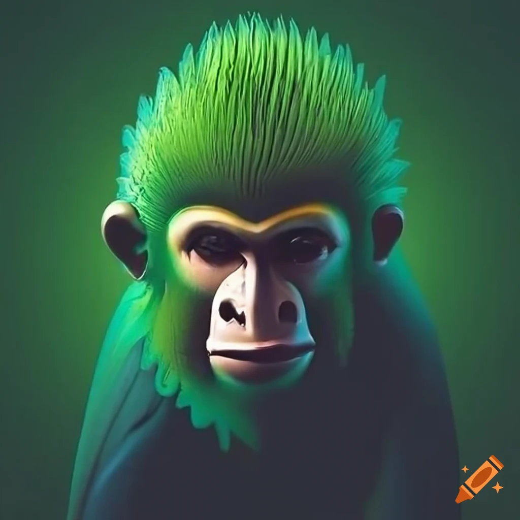 Green monkey on Craiyon