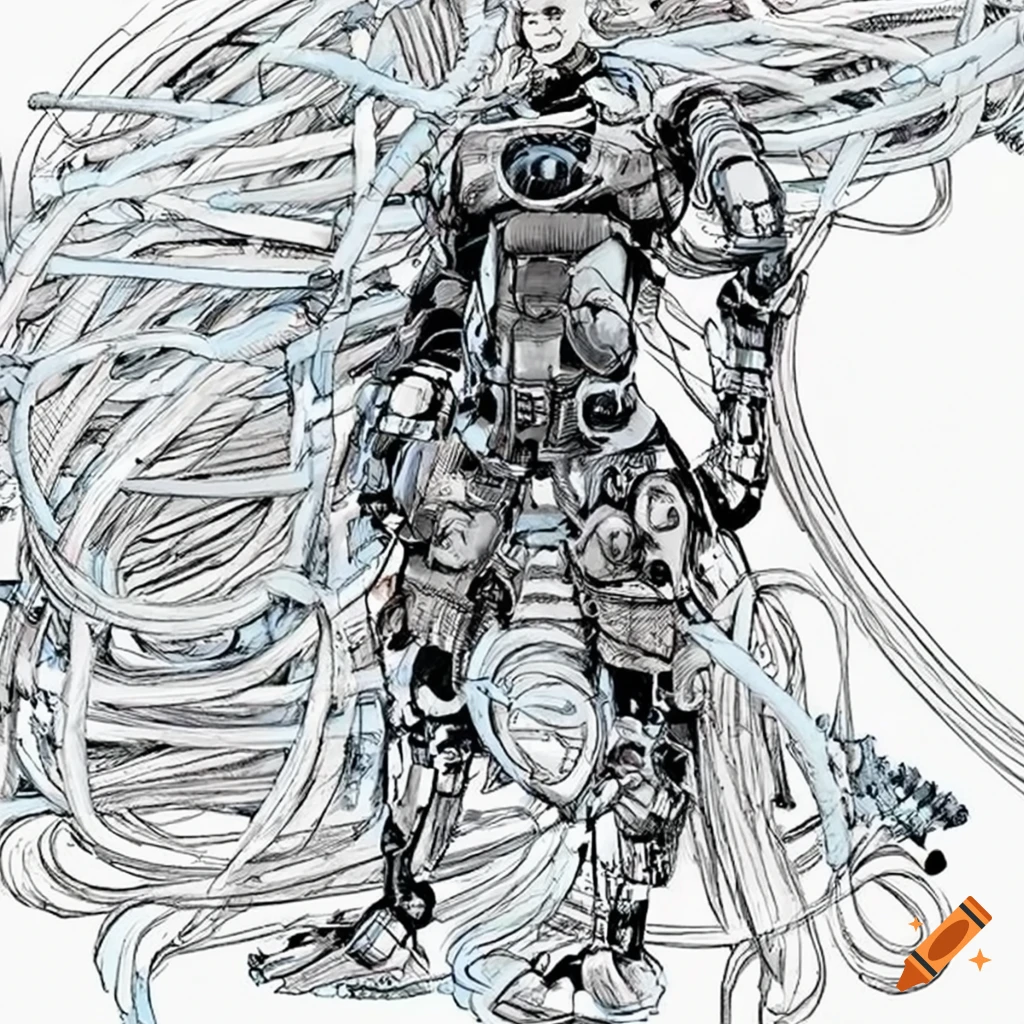 Record label shows illustration of a cyborg with lots of cables