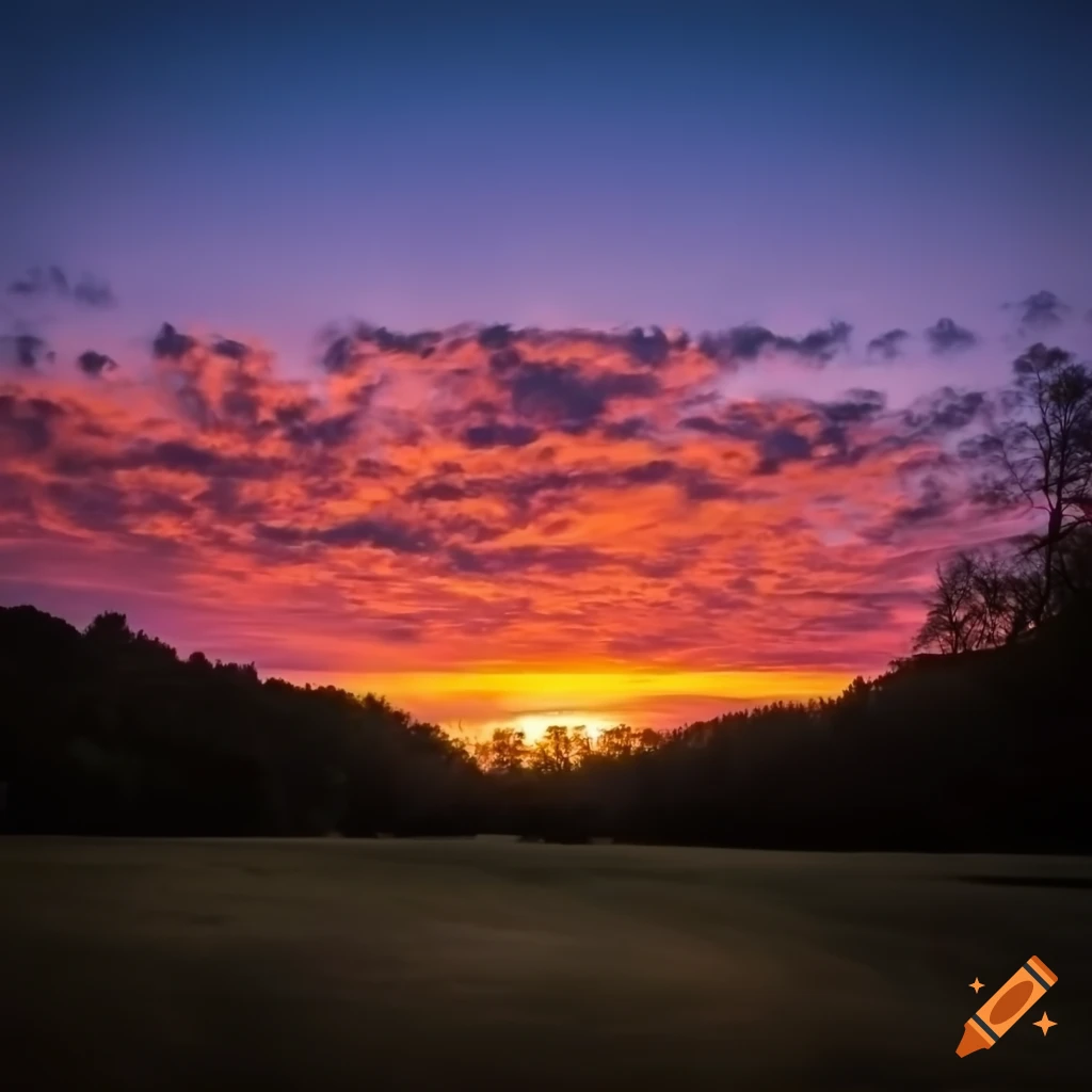 Ultra wide angle picture of the sunset from cole country estates ca on ...