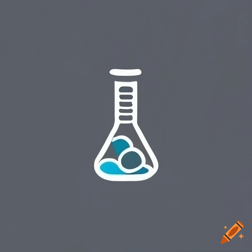 Simplified modern logo of a conical flask with a cloud inside. Simple ...