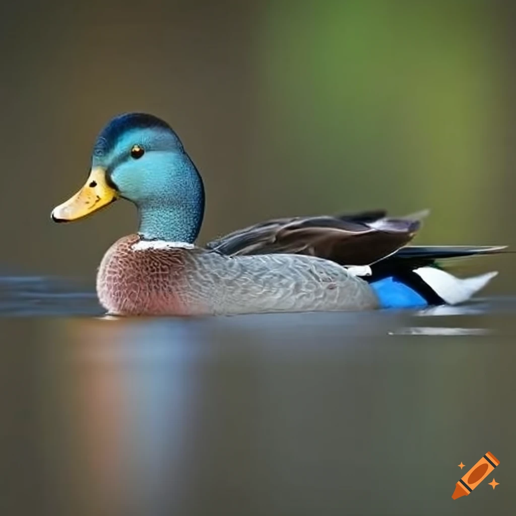 Blue duck by the river on Craiyon