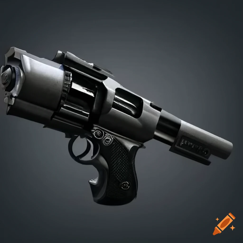 Hard Big Revolver in Hi-Tech and Cyberpunk style on Craiyon