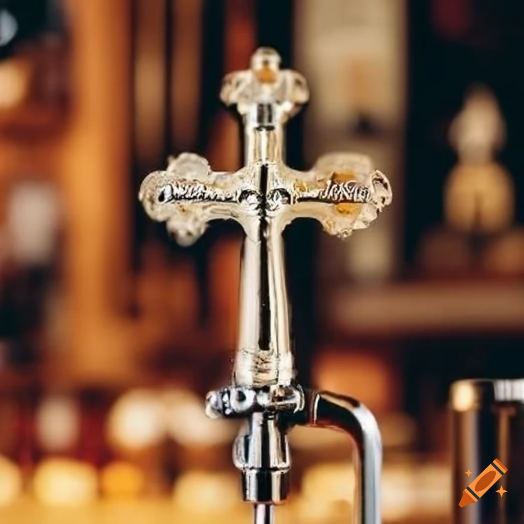 Catholic cross shaped beer tap on Craiyon