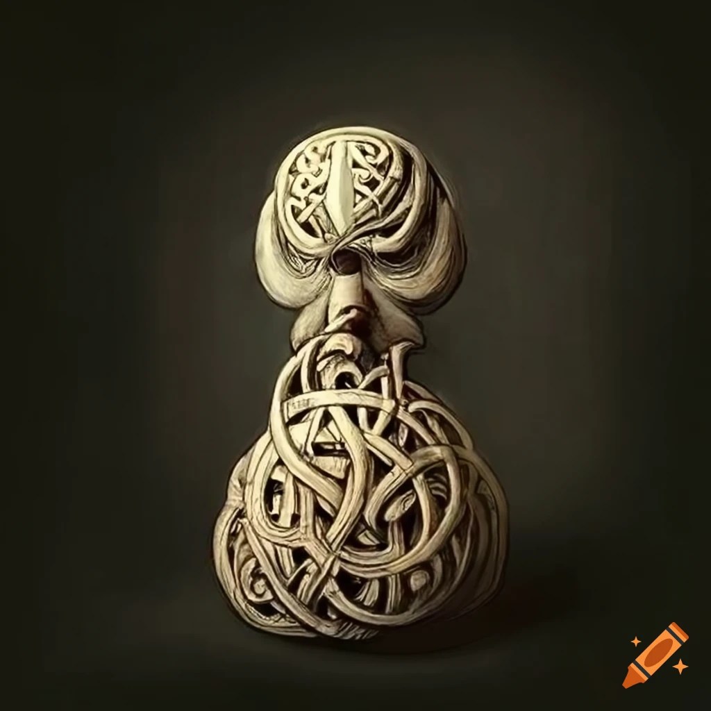 Yves tanguy landscape arthur rackham maori carving celtic knotwork mandelbrot on Craiyon