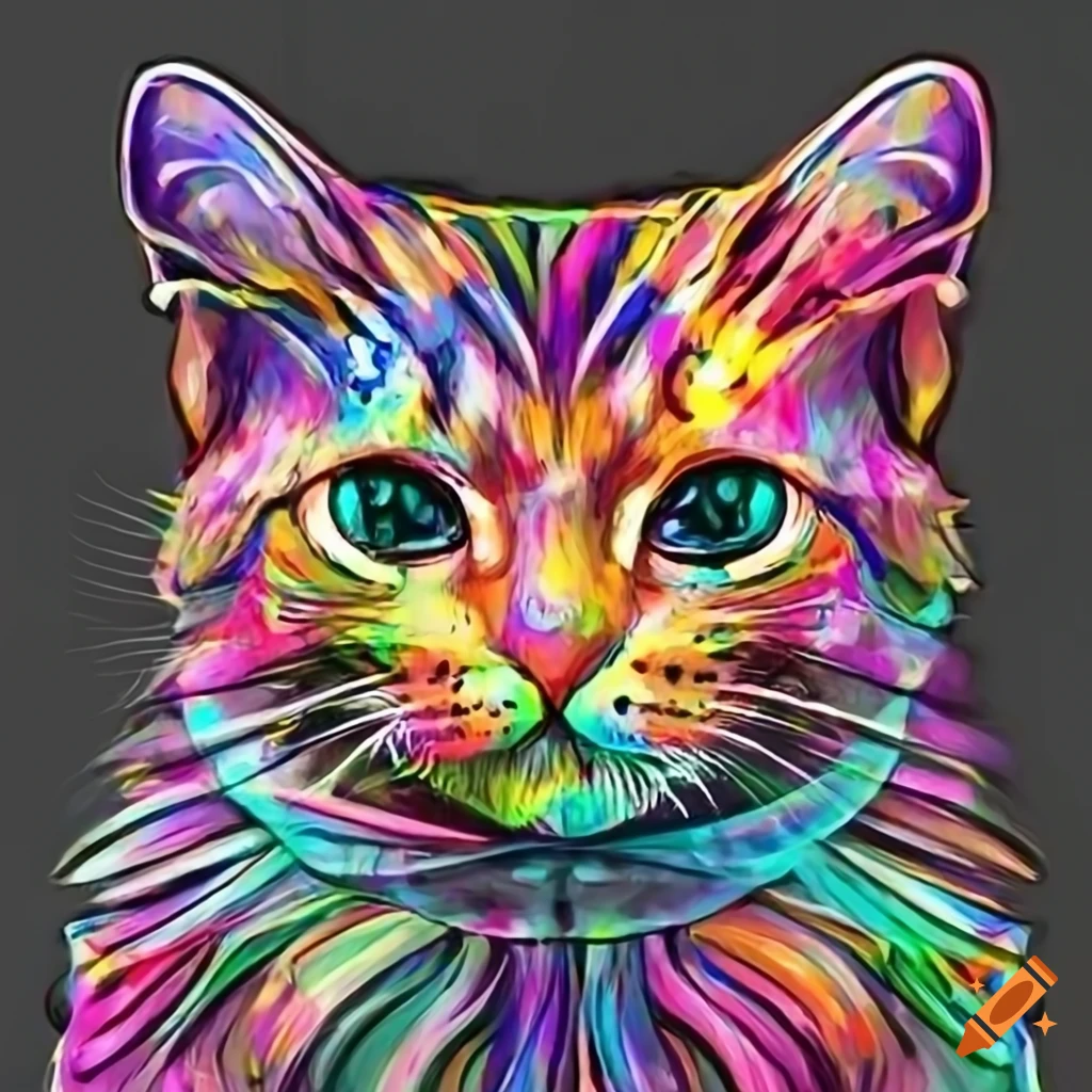 Abstract cat on Craiyon