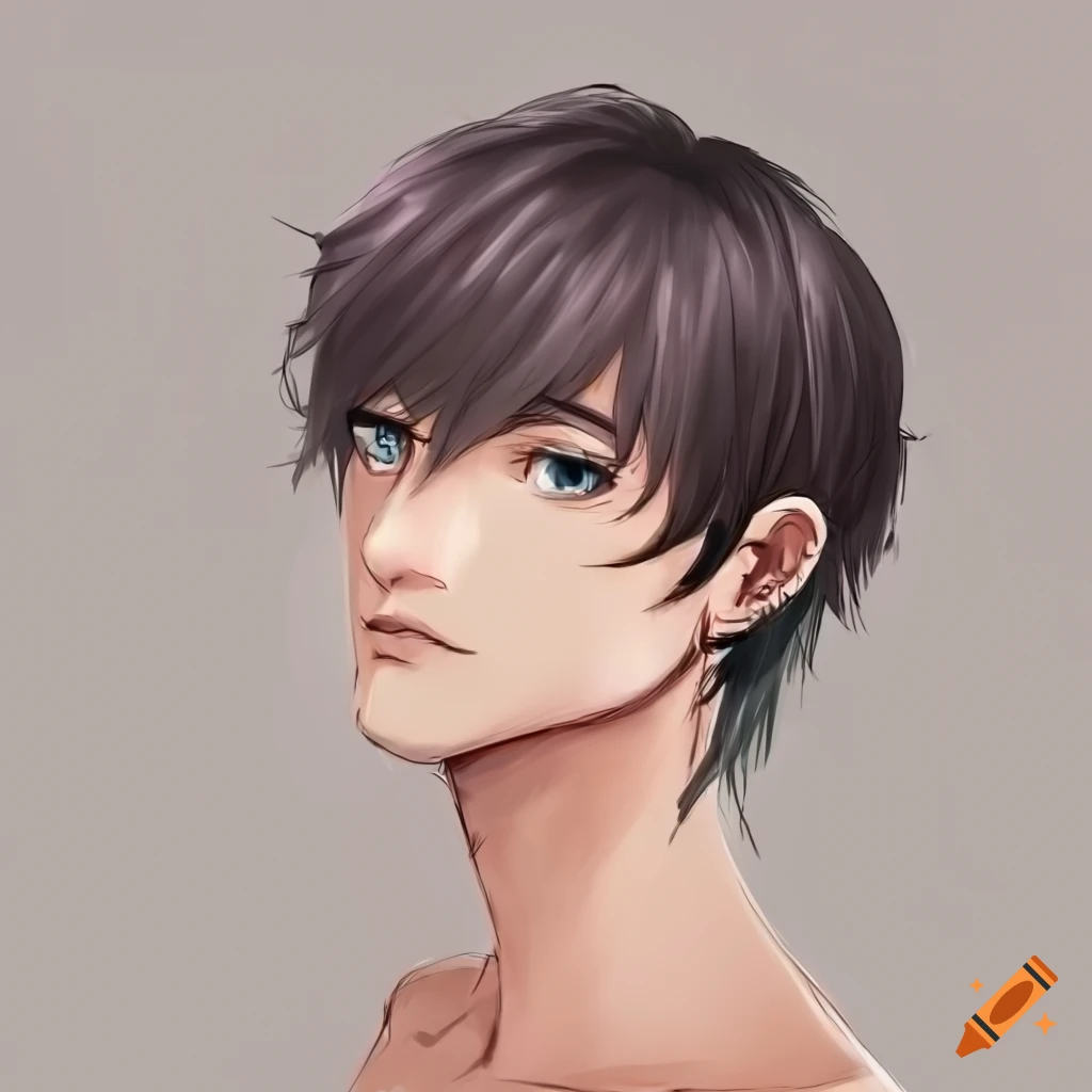 Handsome man with two heads, bright hopeful, realistic shading, anime ...