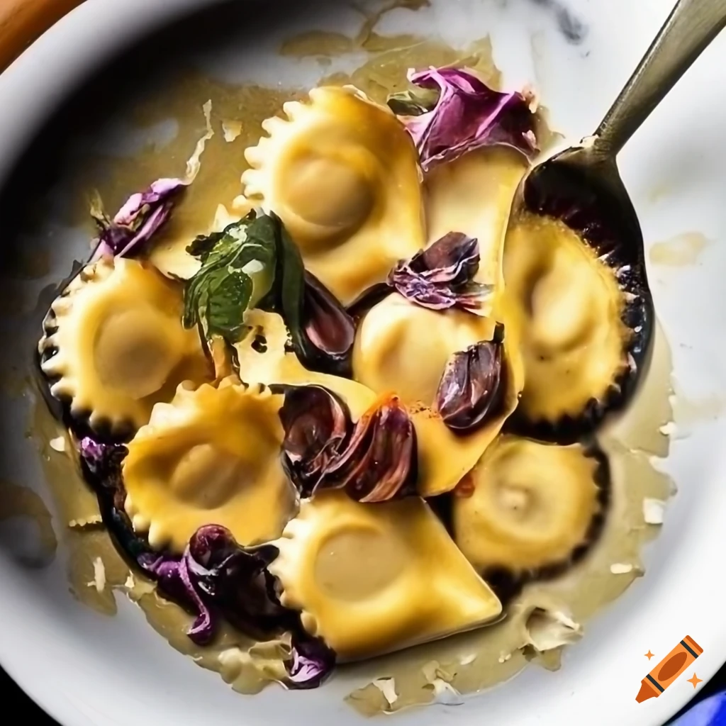 Second Course: • Liberian "Garden Egg" Ravioli: Handcrafted ravioli ...
