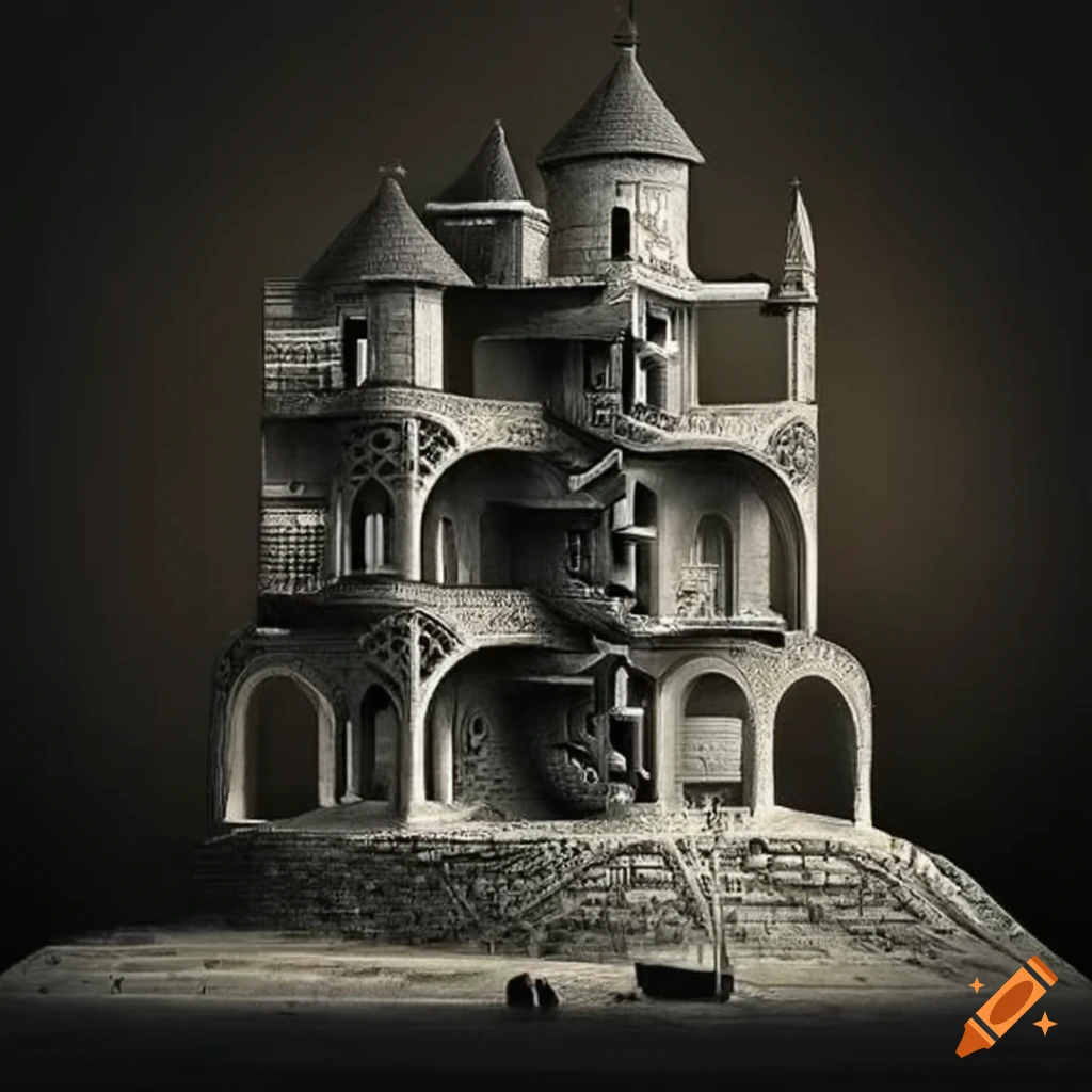 Fantastic escher surrealistic castel illusions structures architectures ...